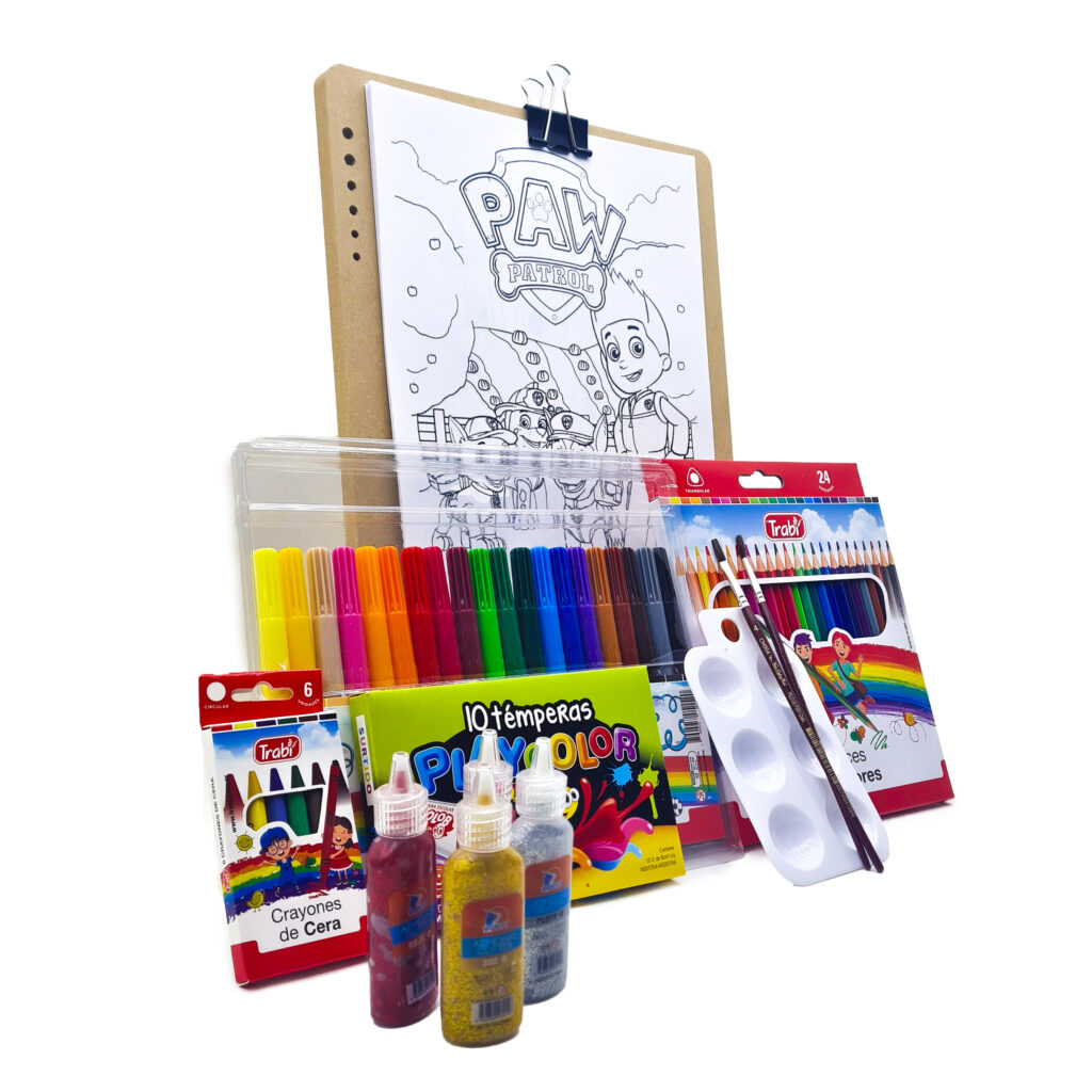 Kit de arte para niños + dibujos para pintar paw patrol – Smcomercial